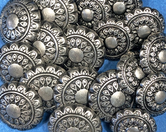 Metal Buttons Sunburst Design Lot of 18 in 2 Sizes | Etsy