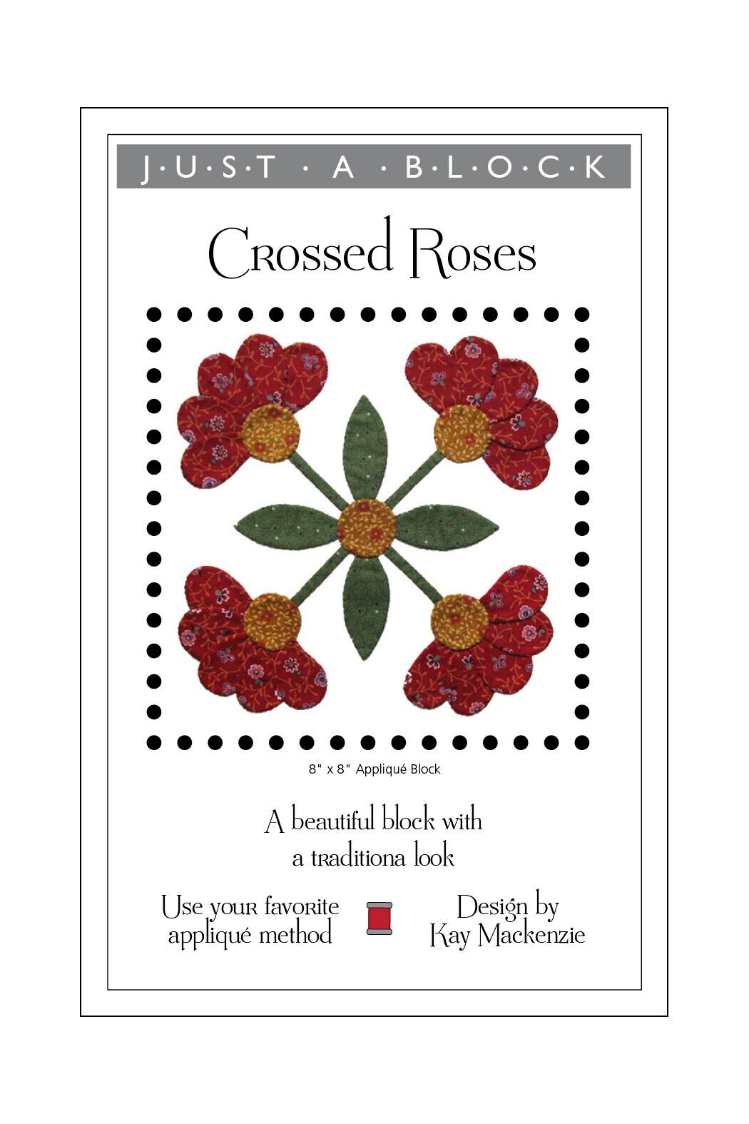 Crossed Roses Appliqué Block, Flower Applique Pattern PDF - Etsy