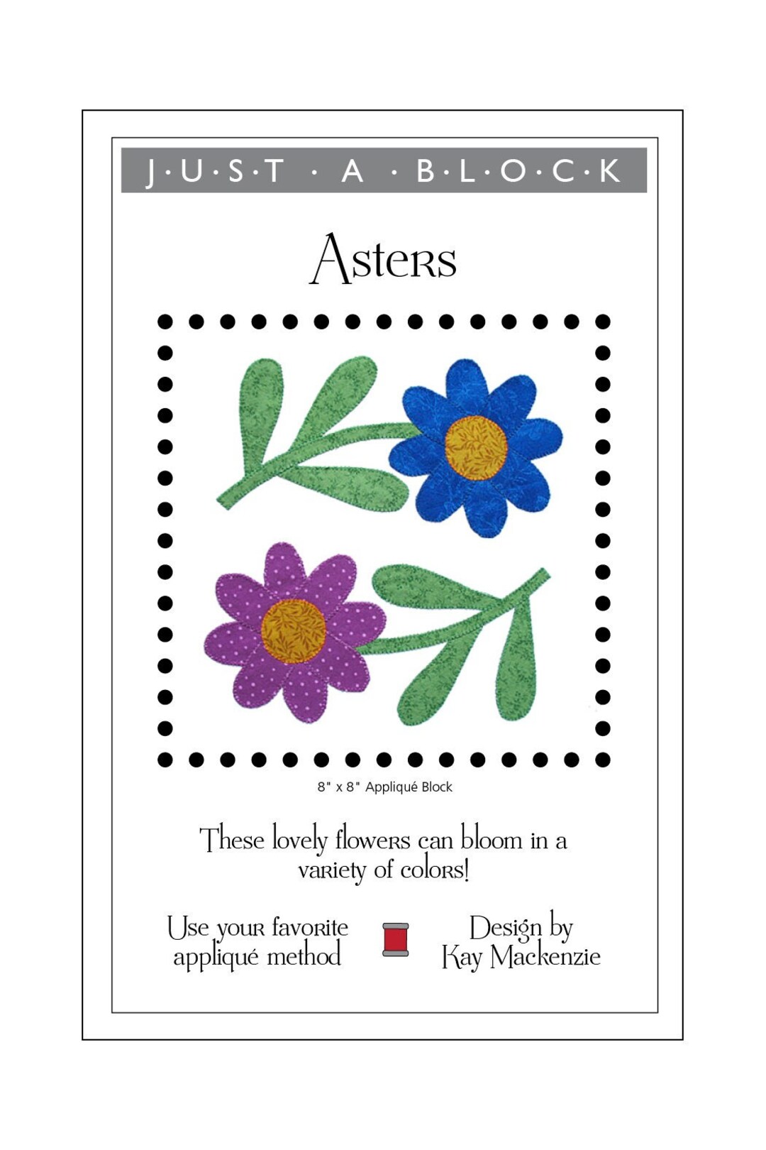 Asters Appliqué Block, Flower Applique Pattern PDF - Etsy