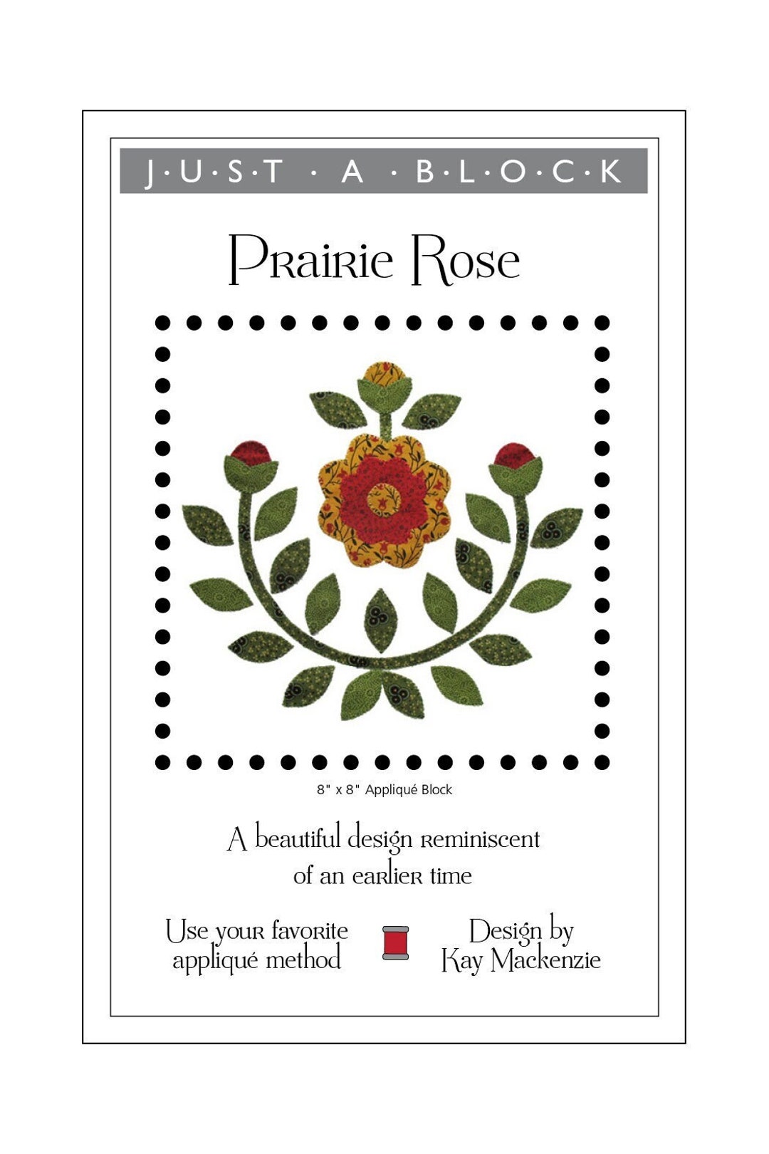 Prairie Rose Appliqué Block, Traditional Applique Pattern PDF - Etsy