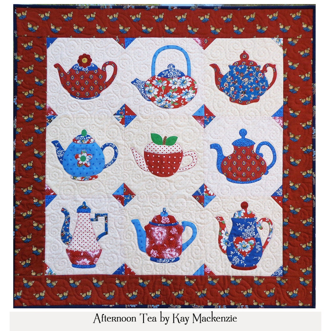Teapots 2 to Appliqué Pattern Pack, Teapot Patterns - Etsy