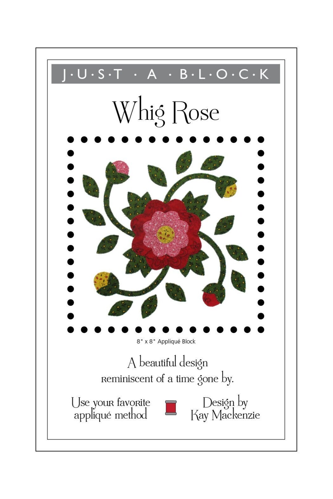 Whig Rose Appliqué Block Pattern PDF - Etsy