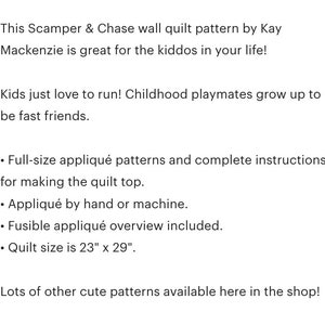 Cat and Mouse Quilt Pattern, Scamper & Chase - Etsy