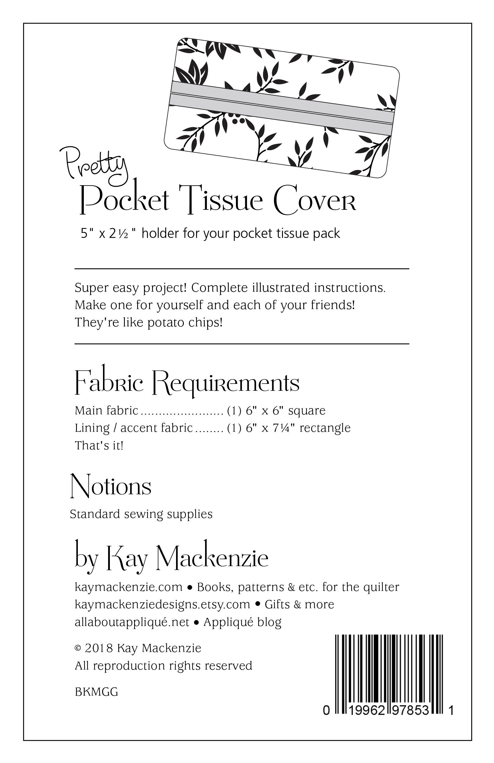 Pretty Pocket Tissue Cover Pattern, Tissue Holder Pattern - Etsy