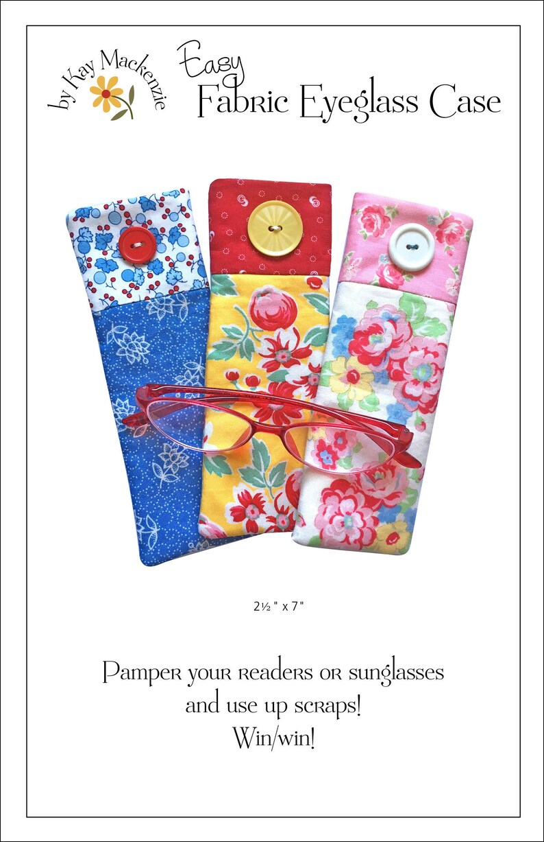 Easy Fabric Eyeglass Case Pattern Glasses Case Pattern - Etsy