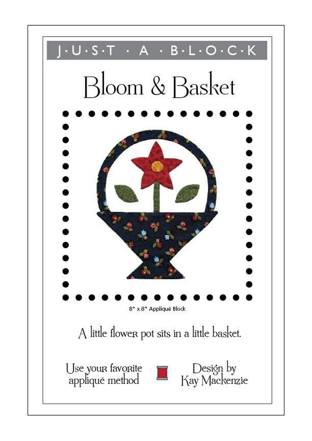 Bloom & Basket Appliqué Block, Flower Basket Applique Pattern PDF - Etsy