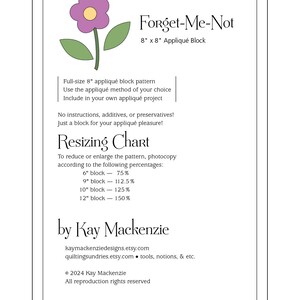 Forget-me-not Appliqué Block, Flower Applique Pattern PDF - Etsy