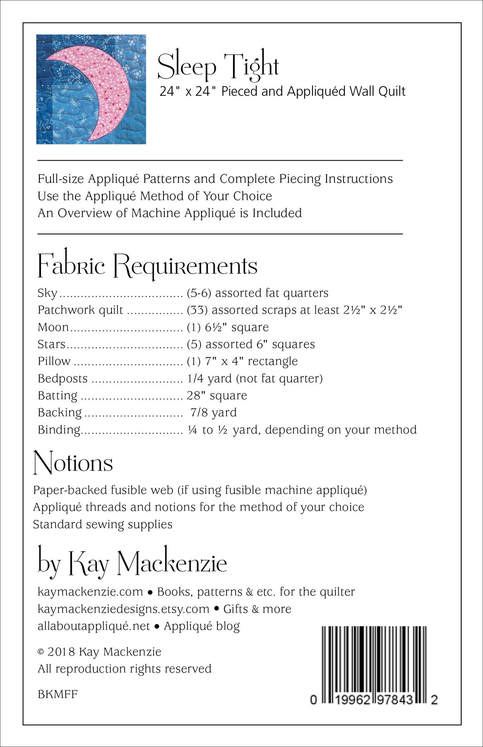 Bedtime Quilt Pattern, Sleep Tight - Etsy