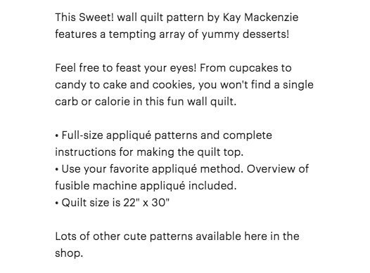 Sweet Desserts Quilt Pattern - Etsy