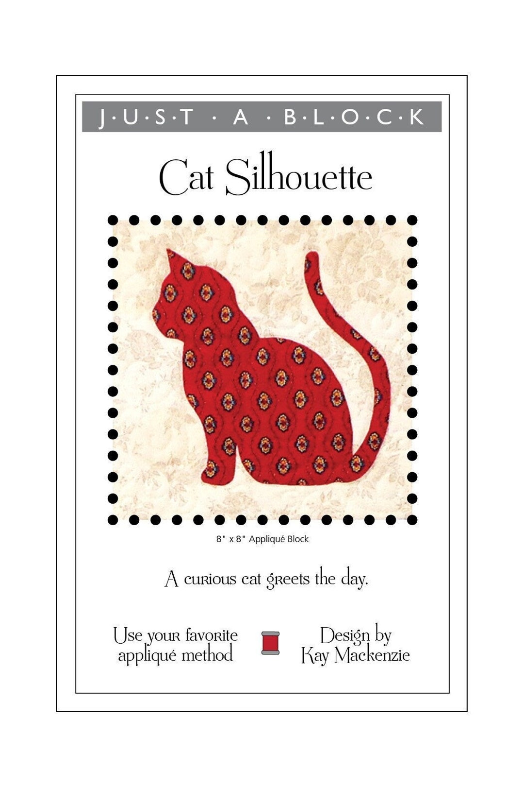 Cat Silhouette Appliqué Block, Cat Applique Pattern PDF - Etsy