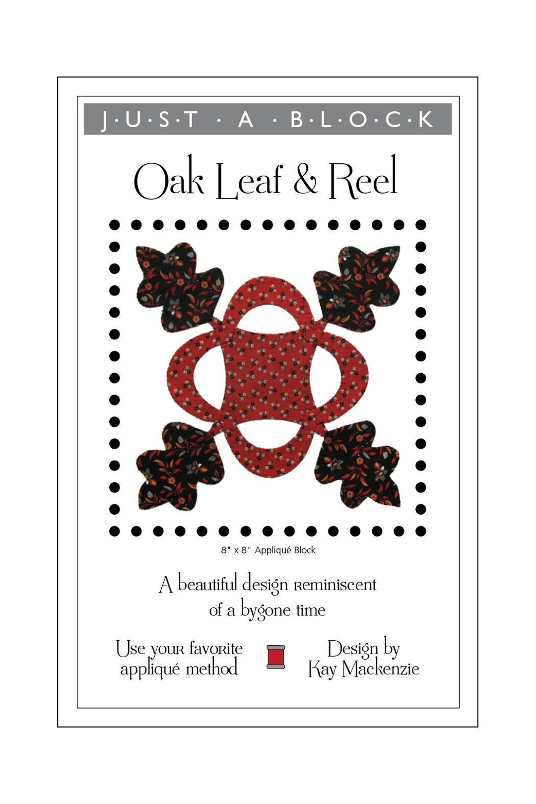 Oak Leaf & Reel Appliqué Block, Traditional Applique Pattern PDF - Etsy