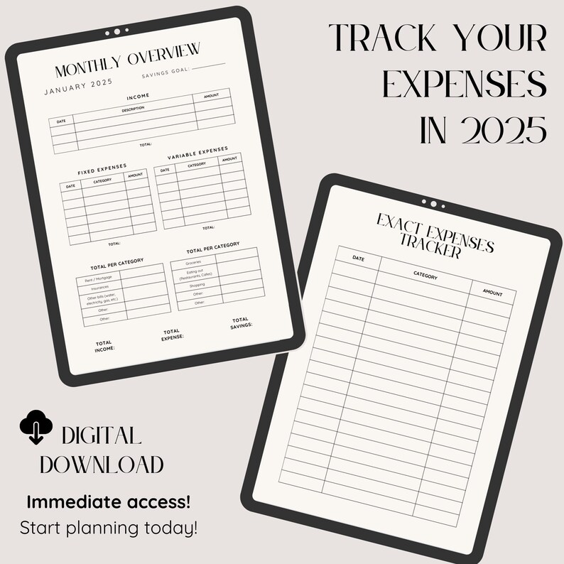 2025 Expense Tracker - Etsy