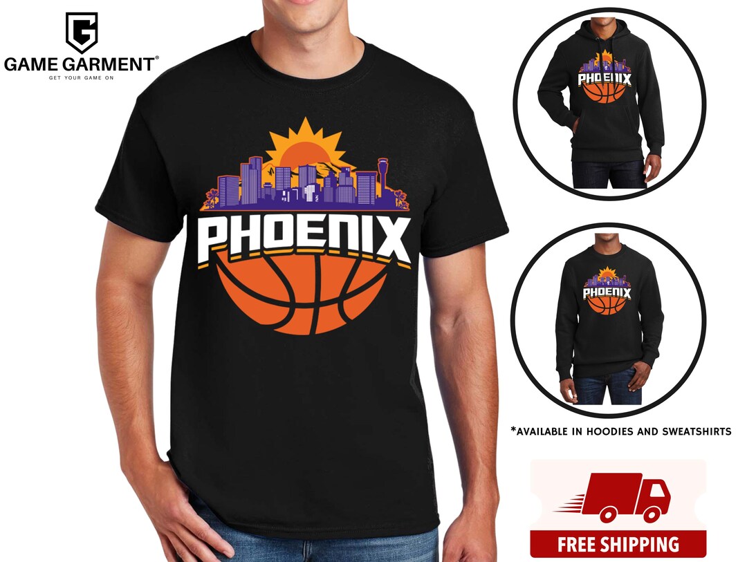 Game Garment Mens Basketball Phoenix Team T-shirts Skyline Fan Sports ...