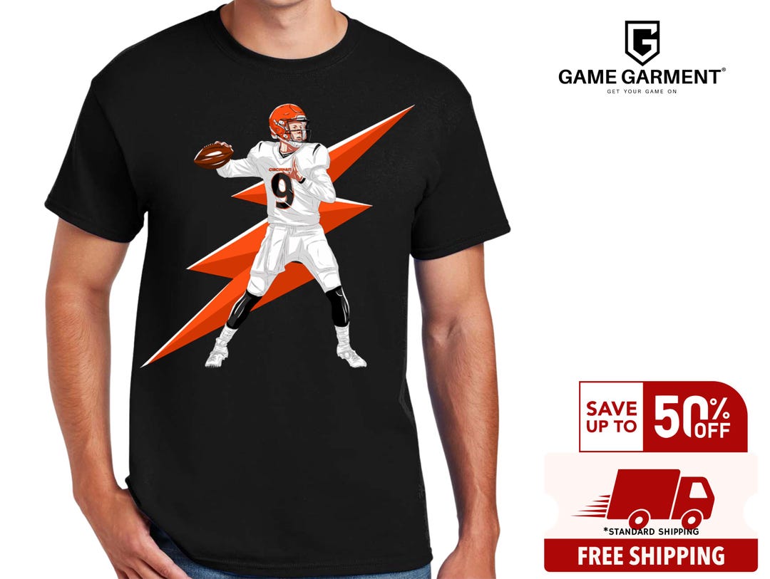 Game Garment Mens Football Cincinnati Quarterback QB#9 - Joe T Shirts ...