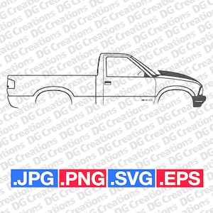 Chevrolet S10 Pick up Truck 1996 Car SVG Clip Art Graphic Art Instant ...