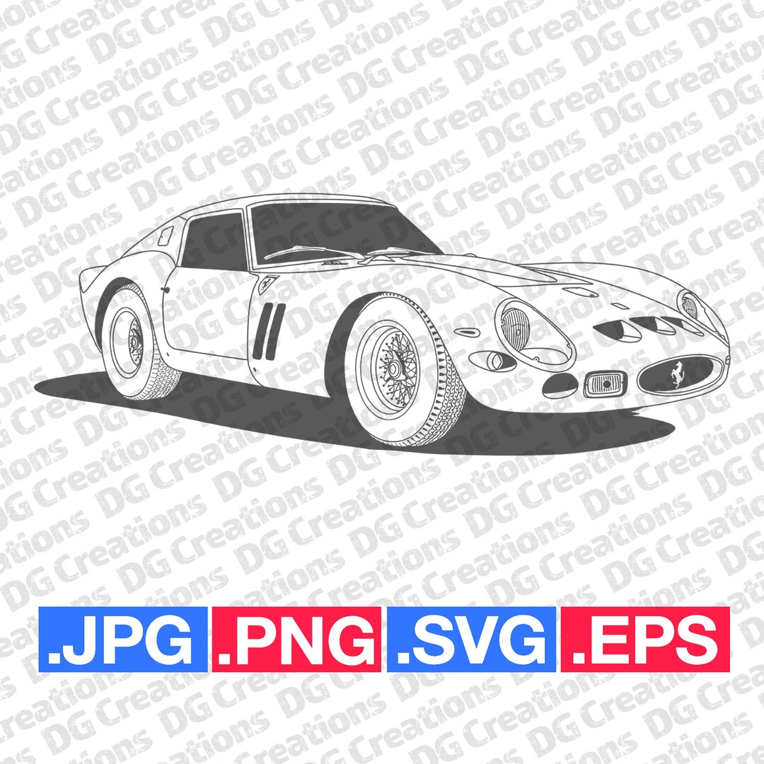 Ferrari 250 GTO Classic Sportscar Car SVG Clip Art Arte Gráfico ...