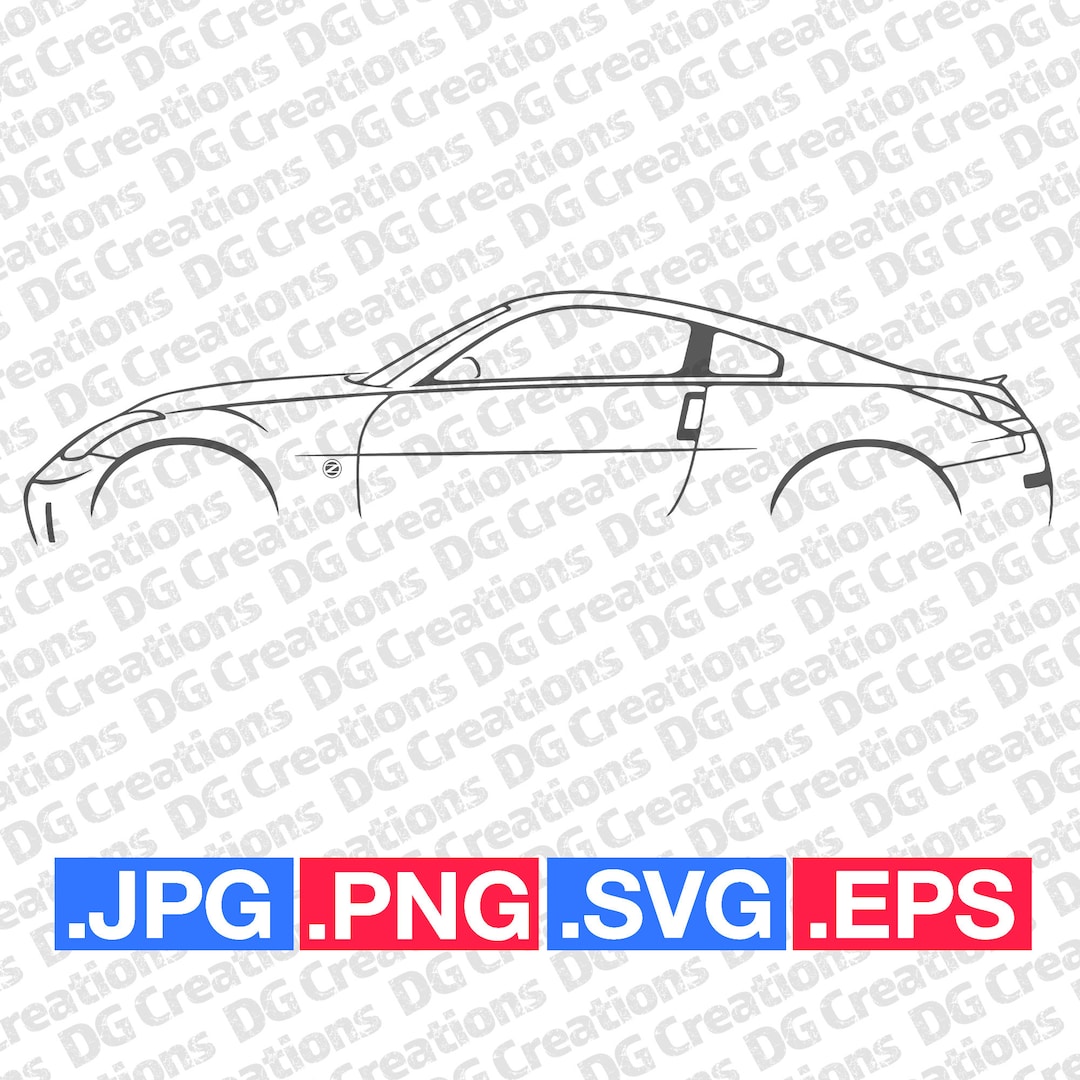 Nissan 350Z Sportscar Car SVG Clip Art Graphic Art Instant Download ...