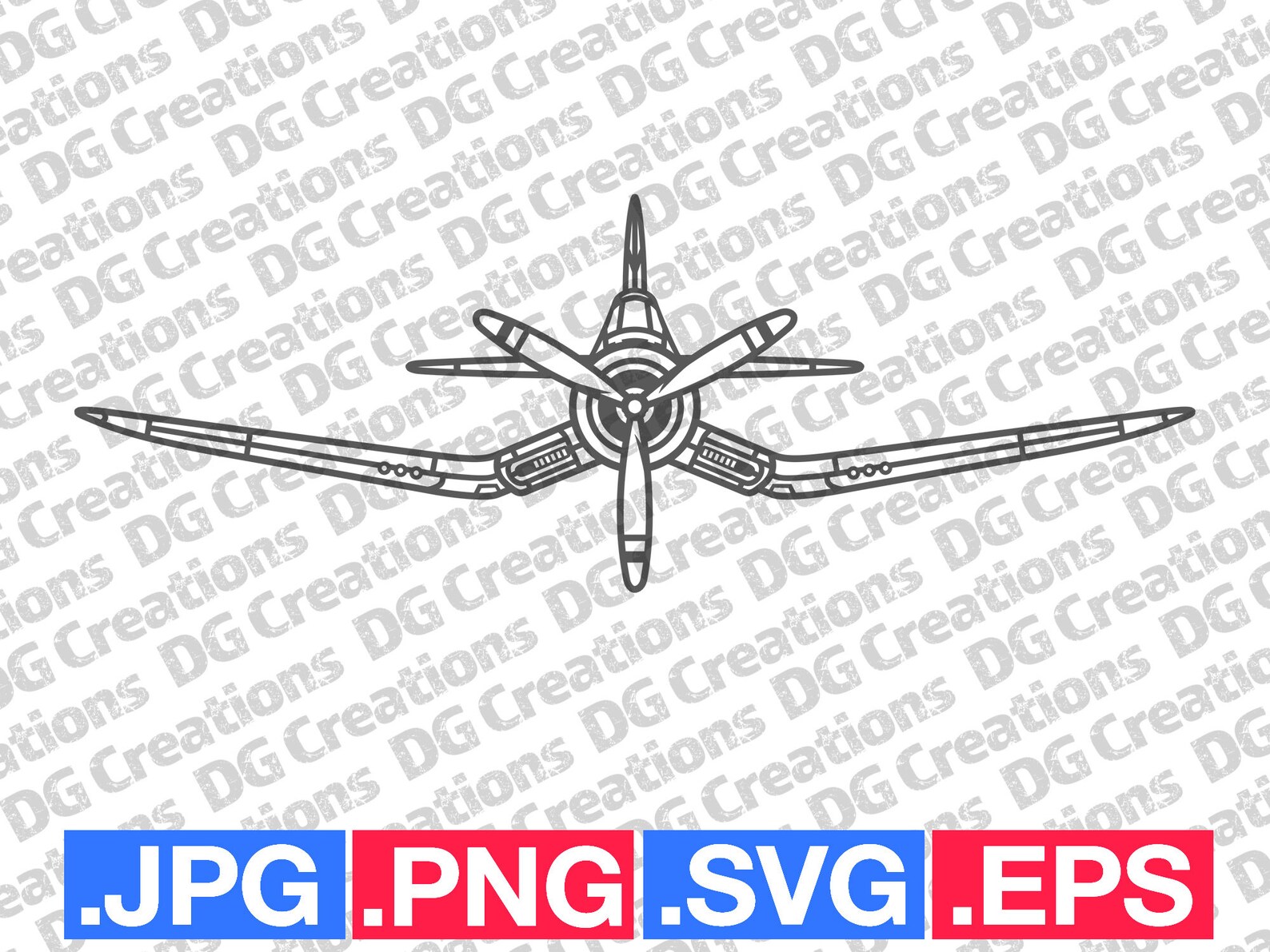 F4U Corsair Vintage War Plane Airplane WW2 Era Front SVG Clip - Etsy