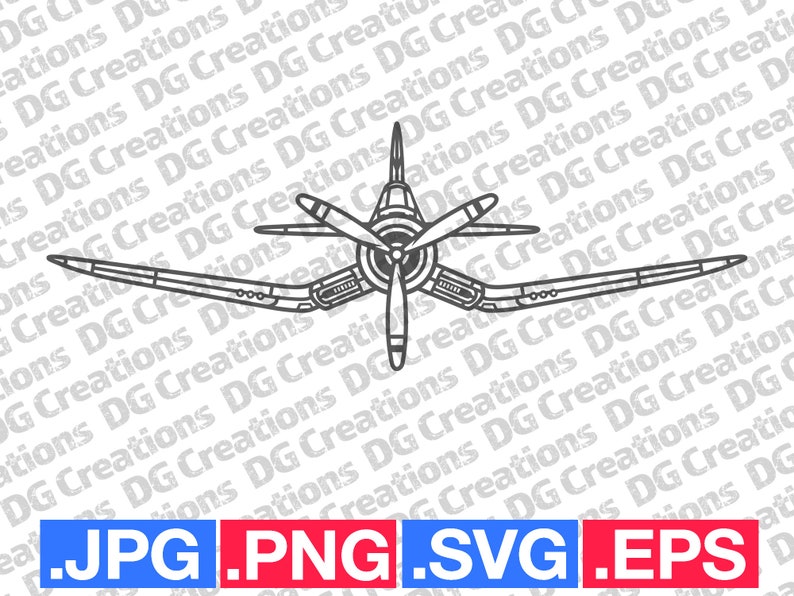 F4U Corsair vintage War Plane Airplane WW2 Era Front SVG Clip - Etsy France