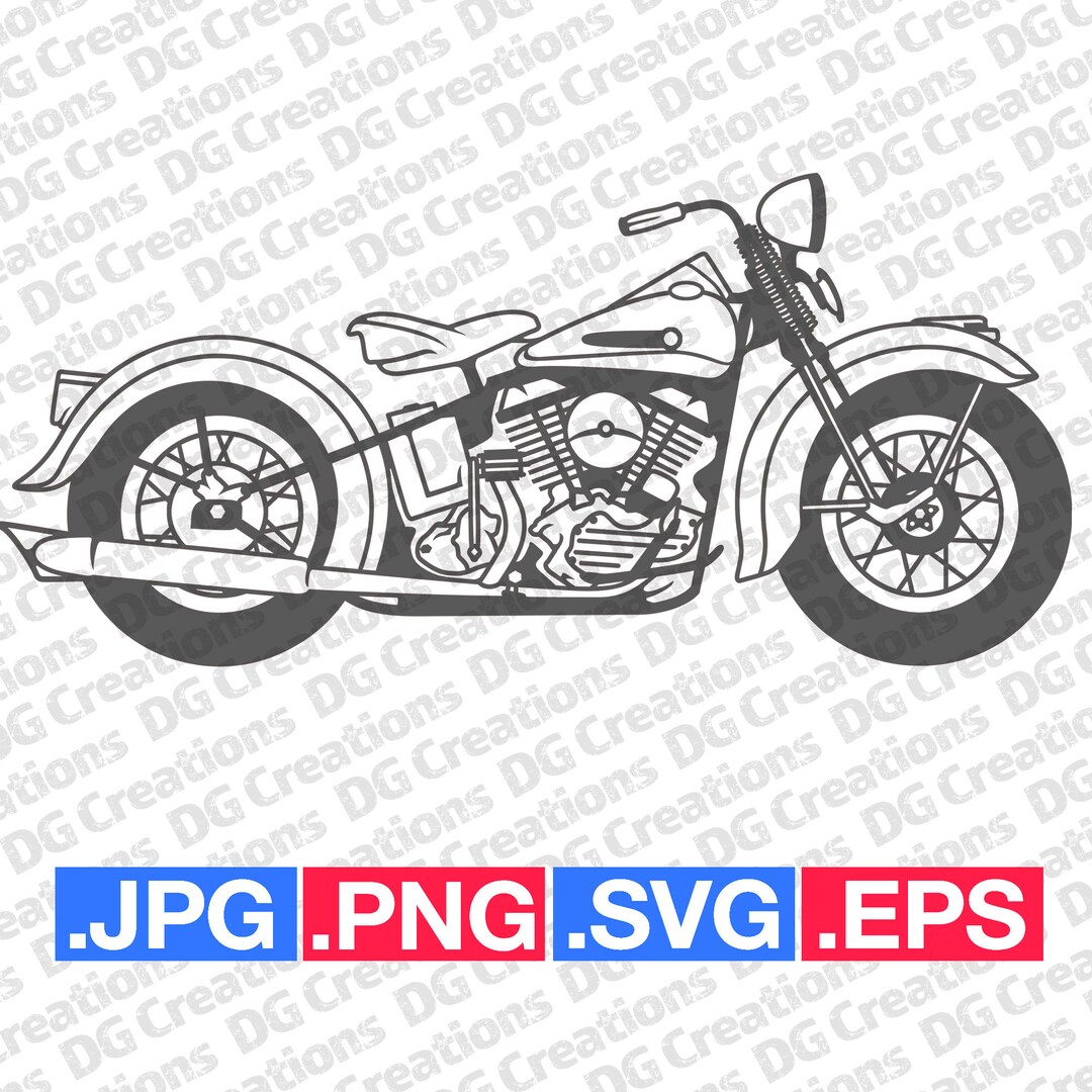 Harley Classic Custom Motorcycle Full SVG Clip Art Graphic Art - Etsy UK