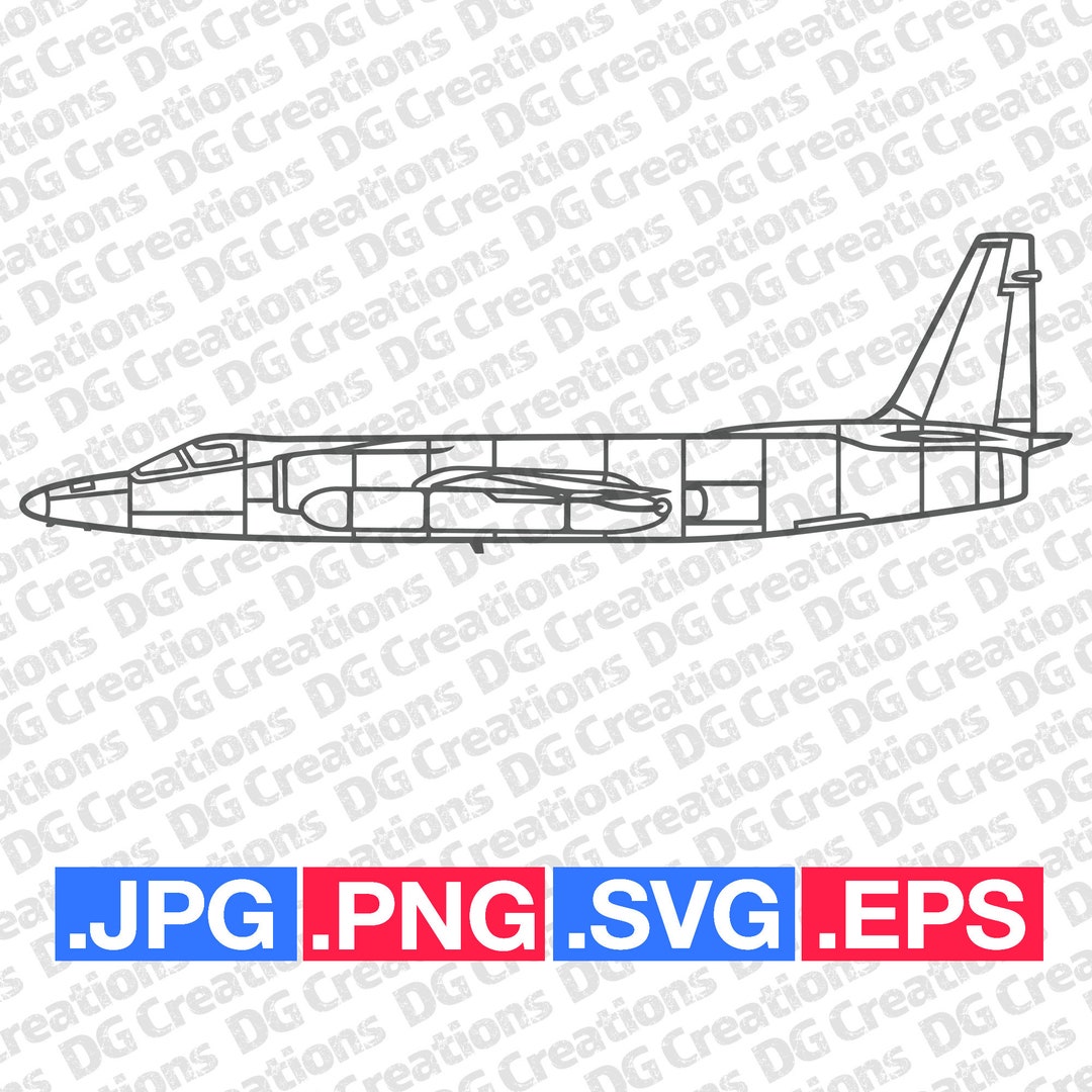 U-2 Spy Plane Fighter Jet War Plane Modern Airplane Side SVG Clip Art ...