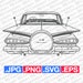 Impala 1959 Rear Continental Classic Car SVG Clip Art Graphic Art ...