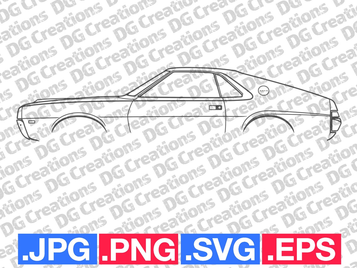 AMC AMX 1968 American Motors Car SVG Clip Art Graphic Art - Etsy