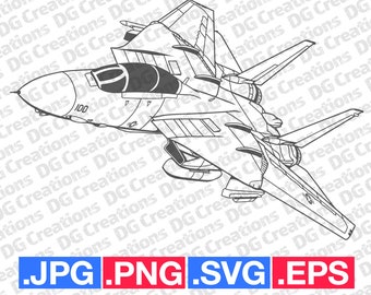 F-14 Tomcat Military Fighter Jet Aircraft Cartoon Vector Illustration ...