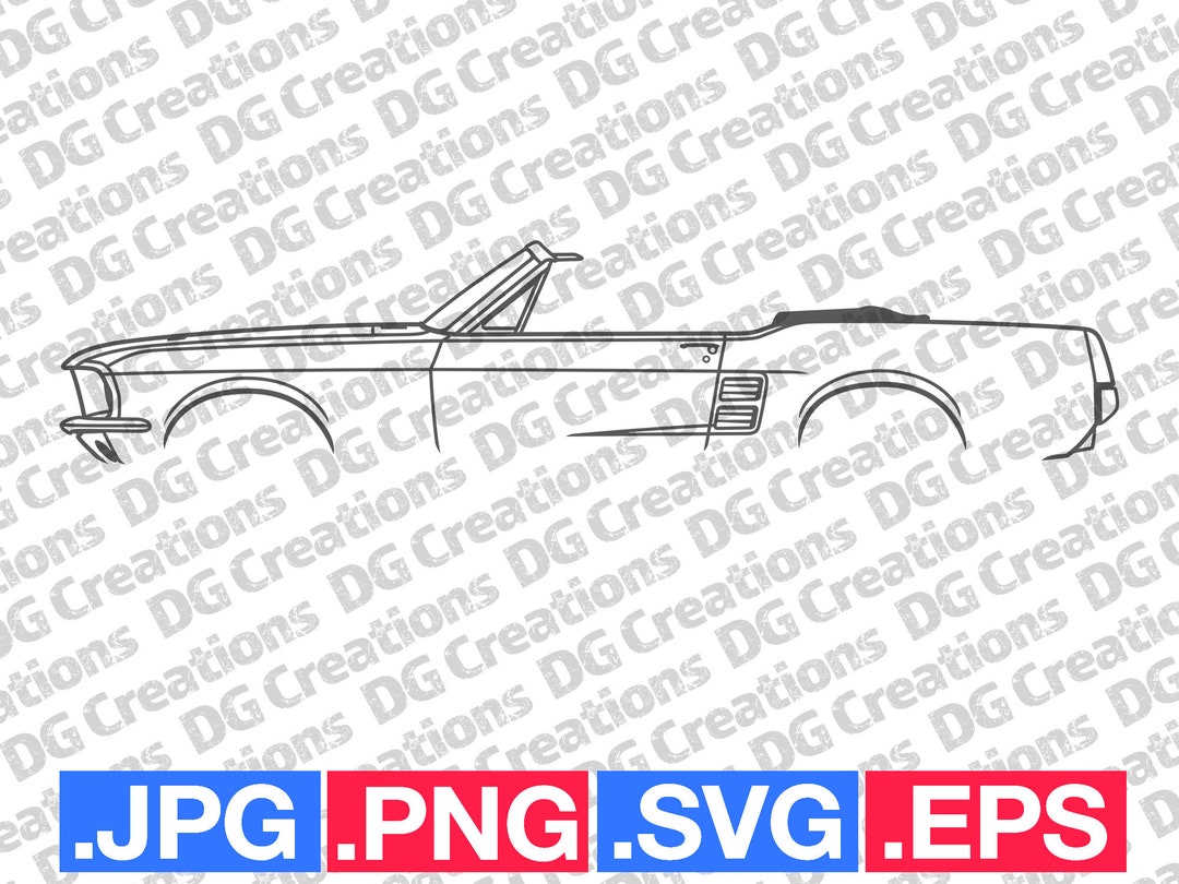 Ford Mustang Convertible 1967 Car SVG Clip Art Graphic Art - Etsy