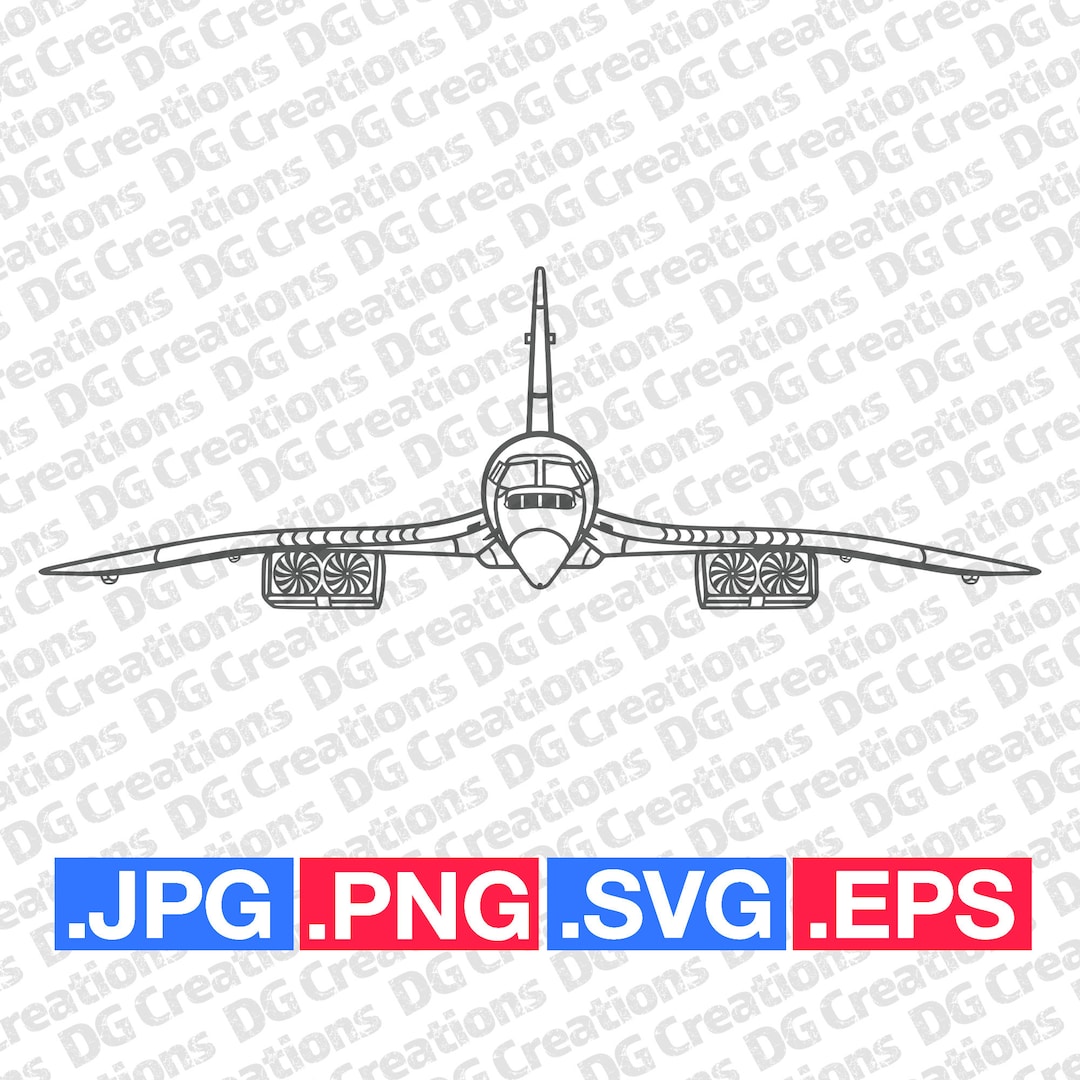 Concorde Front View Plane Supersonic Airliner Airplane SVG Clip Art ...
