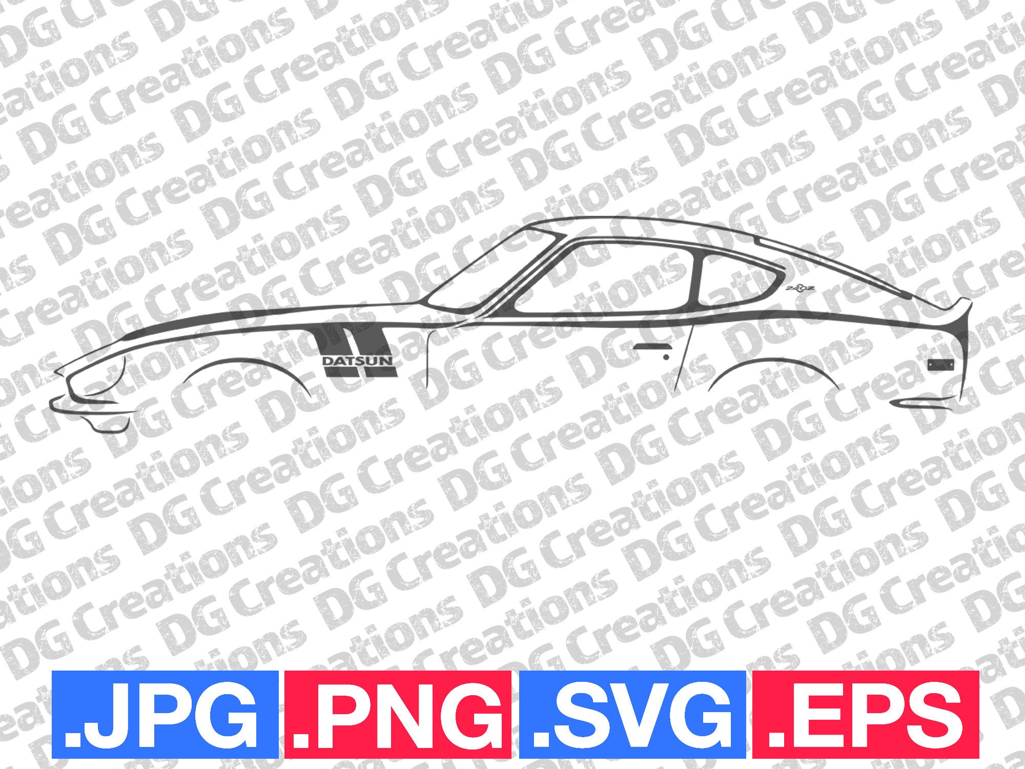 Datsun 240Z Sportscar Car SVG Clip Art Arte Gráfico Descarga - Etsy México
