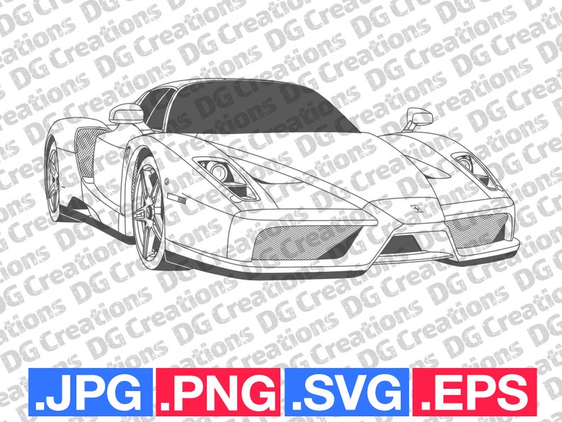 Ferrari Enzo Supercar Sportscar Car SVG Clip Art Graphic Art - Etsy