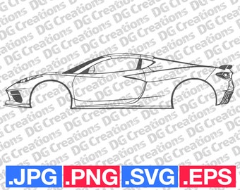 Corvette C8 Vector - Etsy