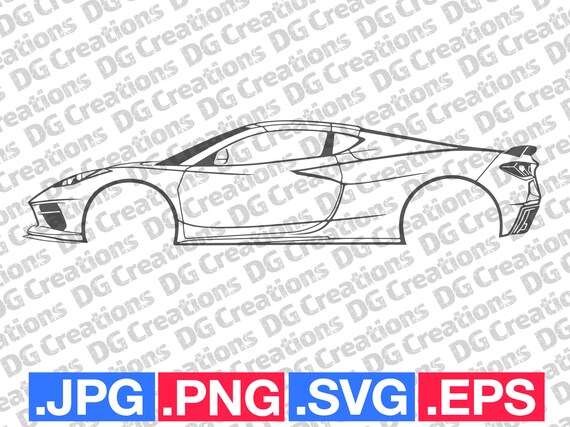 Chevrolet Corvette C8 Sportscar Car SVG Clip Art Graphic Art - Etsy