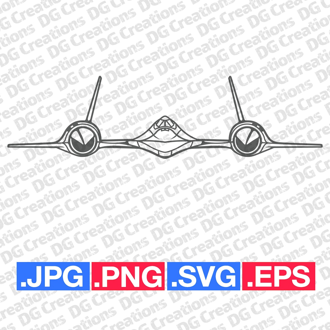 SR-71 Blackbird Spy Jet War Plane Modern Airplane Front SVG Clip Art ...