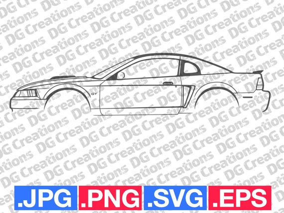 Ford Mustang GT 2000-04 Car SVG Clip Art Graphic Art Instant - Etsy