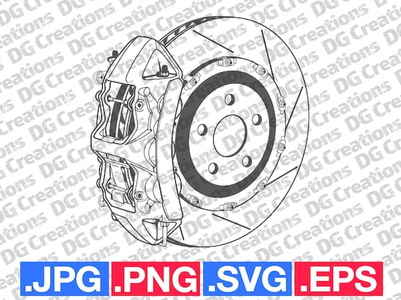 Big Brake Rotor Caliper SVG Clip Art Graphic Art Tank Instant - Etsy