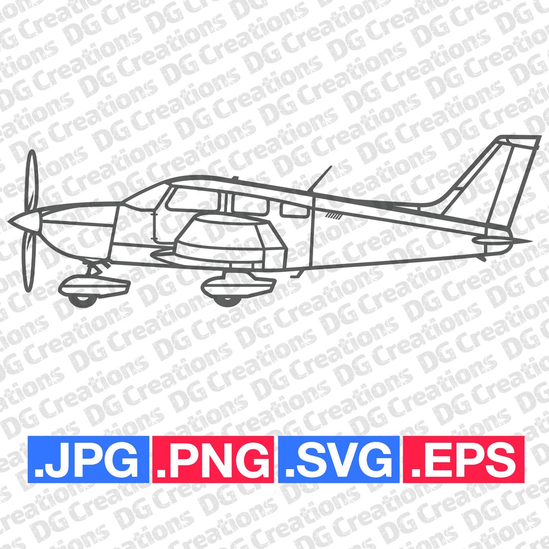 Piper Archer III Airplane Side SVG Clip Art Graphic Art Instant ...