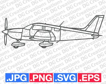Piper PA28-140 Airplane 3 Qtr Angle Aircraft SVG Clip Art Graphic Art ...