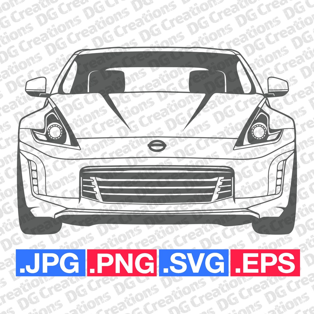 Nissan 370Z 2020 Sportscar Car SVG Front Clip Art Graphic Art Instant ...