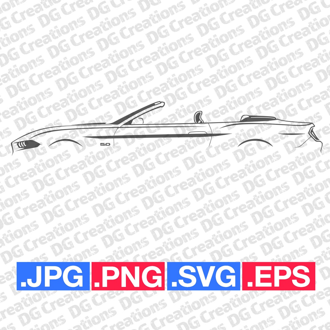 Ford Mustang GT Convertible 2019 Car SVG Clip Art Graphic Art Instant ...