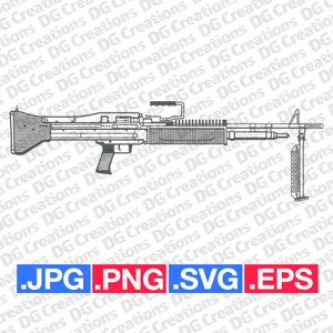 M60 Machine Gun SVG Clip Art Graphic Art Instant Download Illustration ...