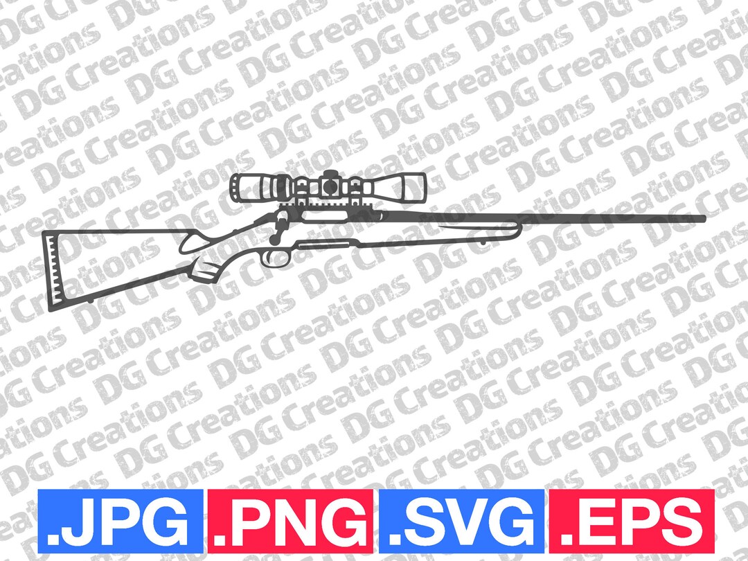 Hunting Rifle .308 With Scope SVG Clip Art Graphic Art Instant - Etsy