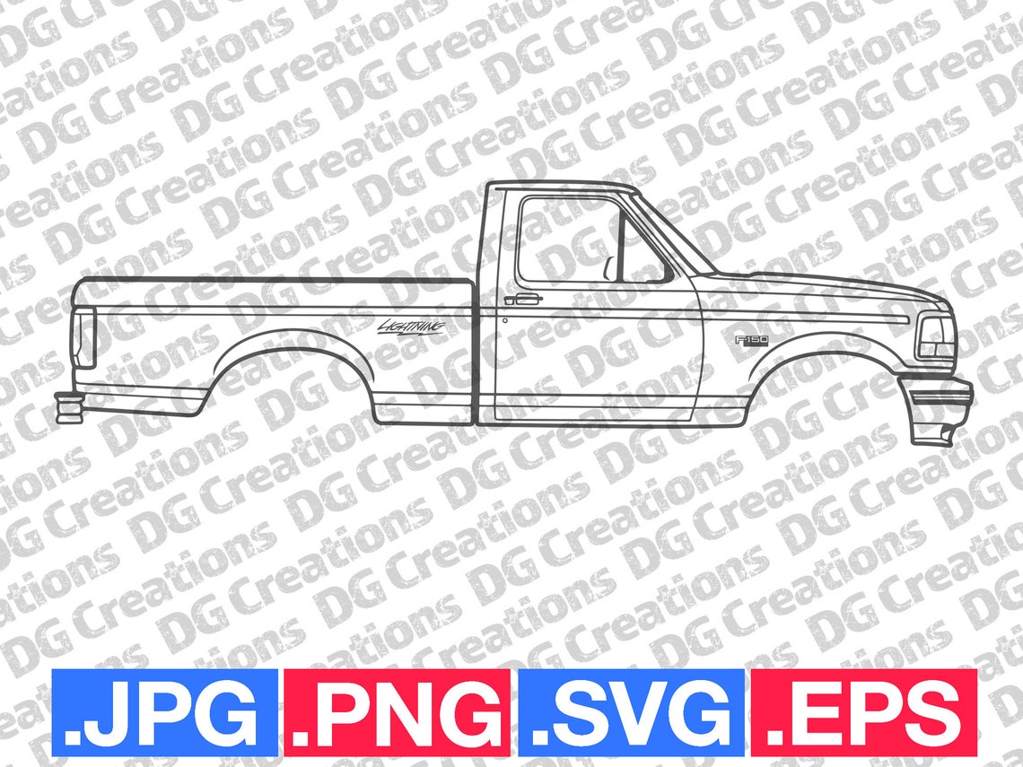 Ford SVT Lightning 1993 Pick up Truck Car SVG Clip Art Graphic - Etsy