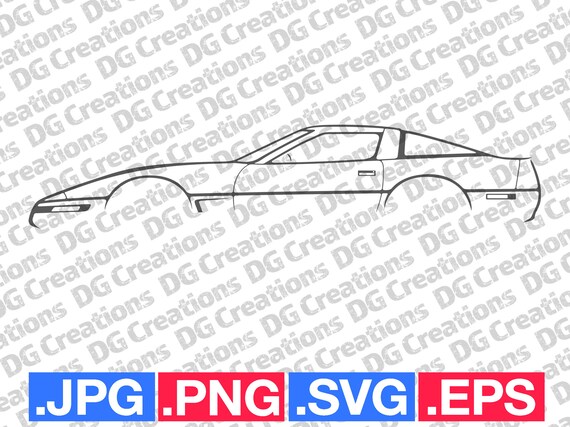 Chevrolet Corvette C4 Sportscar Car SVG Clip Art Graphic Art - Etsy Finland