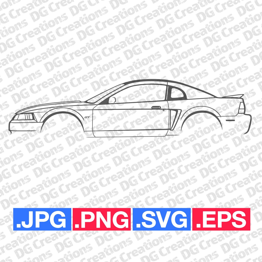 Ford Mustang GT 1999 Car SVG Clip Art Graphic Art Instant Download ...