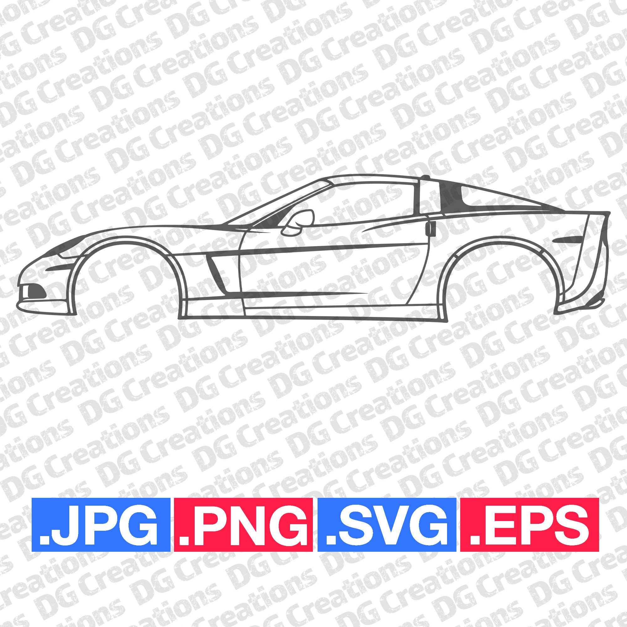 Chevrolet Corvette C6 Sportscar Full Car SVG Clip Art Graphic Art ...