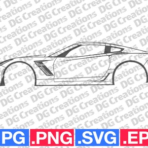 Chevrolet Corvette Z06 C7 Sportscar Car SVG Clip Art Graphic - Etsy