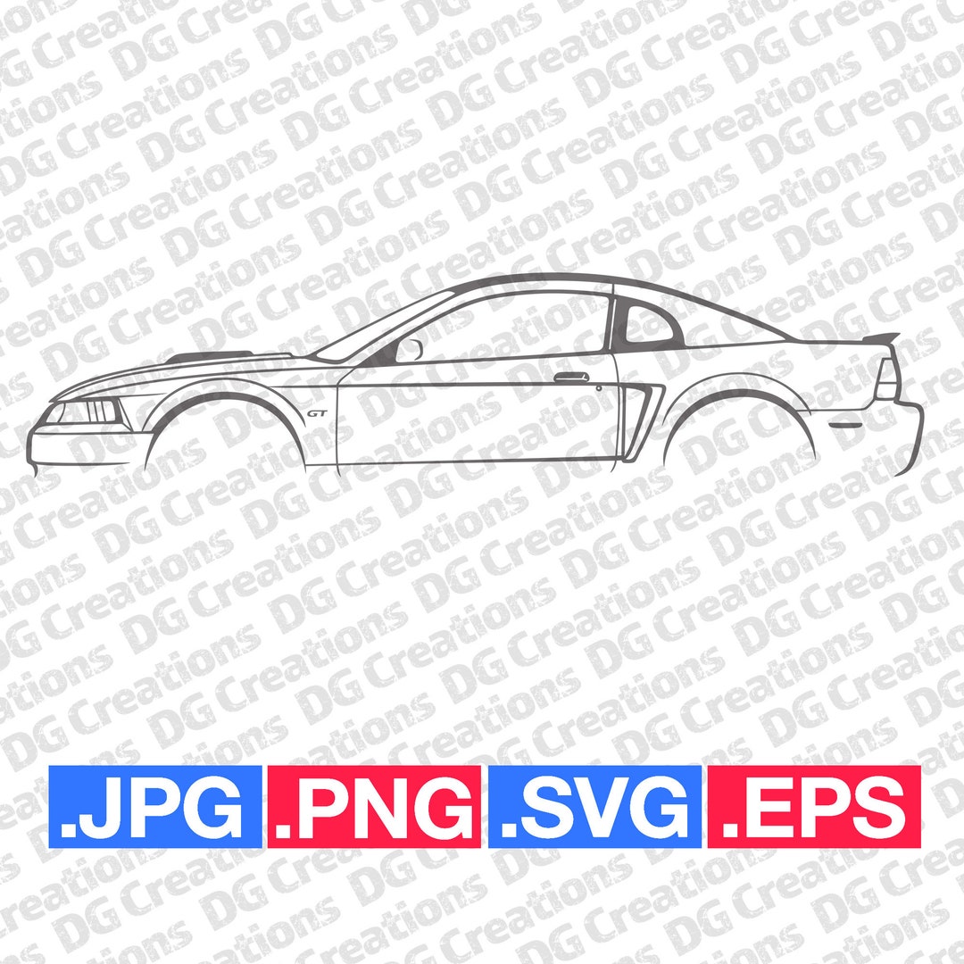 Ford Mustang GT 2000-04 Car SVG Clip Art Graphic Art Instant Download ...