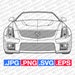 Cadillac CTS-V 2014 Front Car SVG Clip Art Graphic Art Instant Download ...